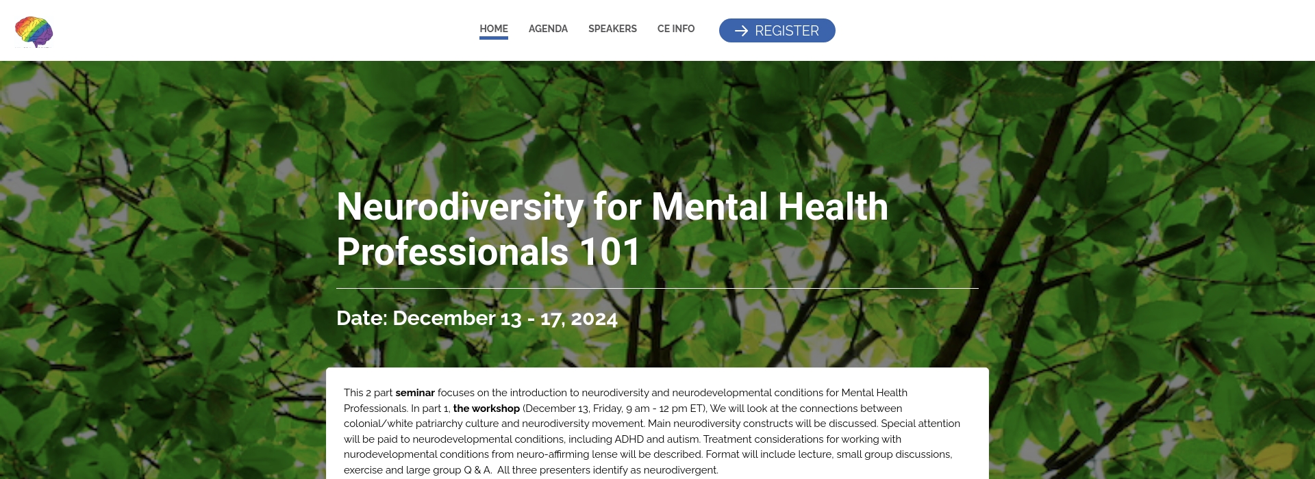 Neurodiversity for Mental Health Professionals 101